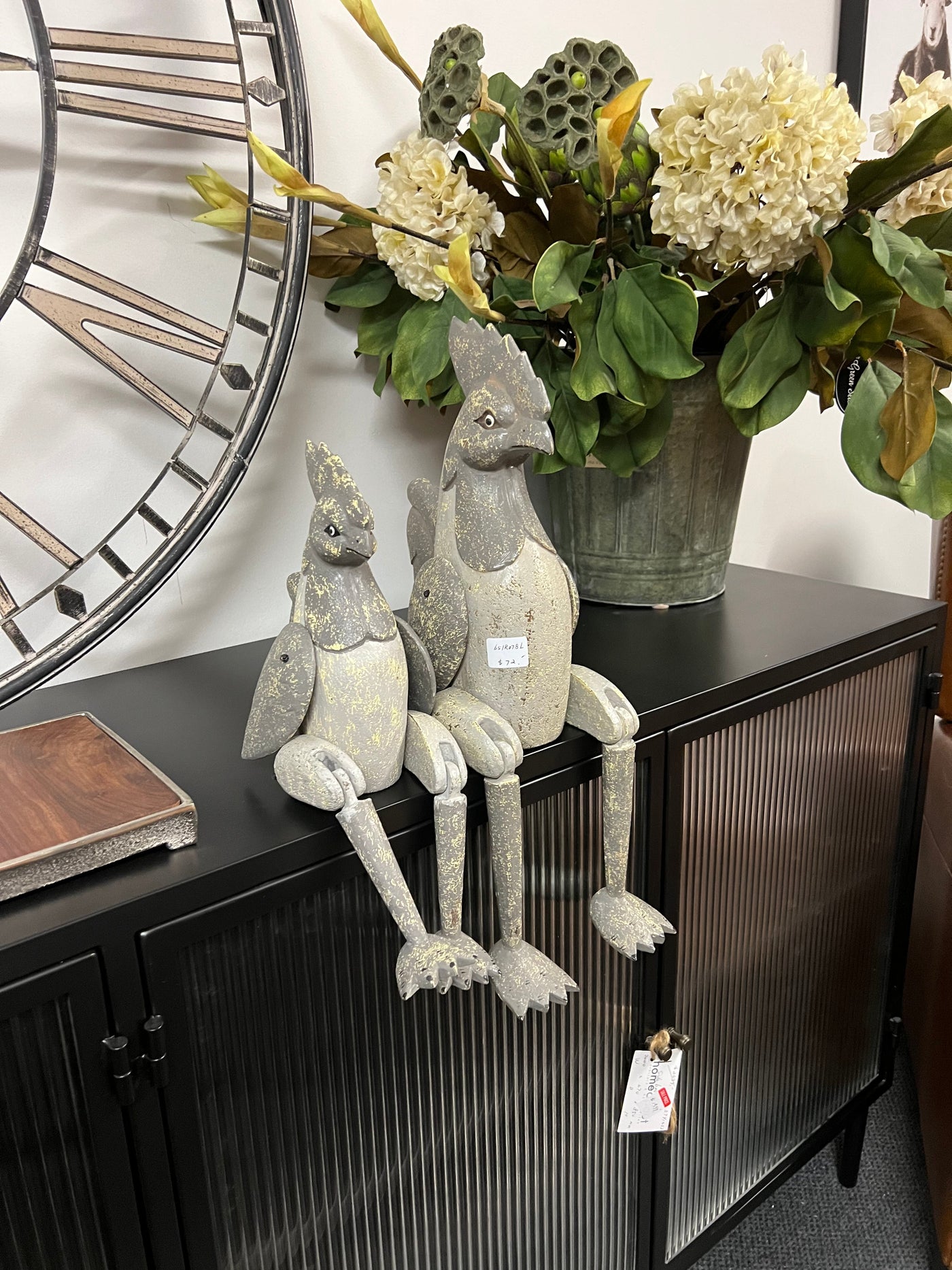 Handmade Wooden Grey Rooster Med – Homeabout